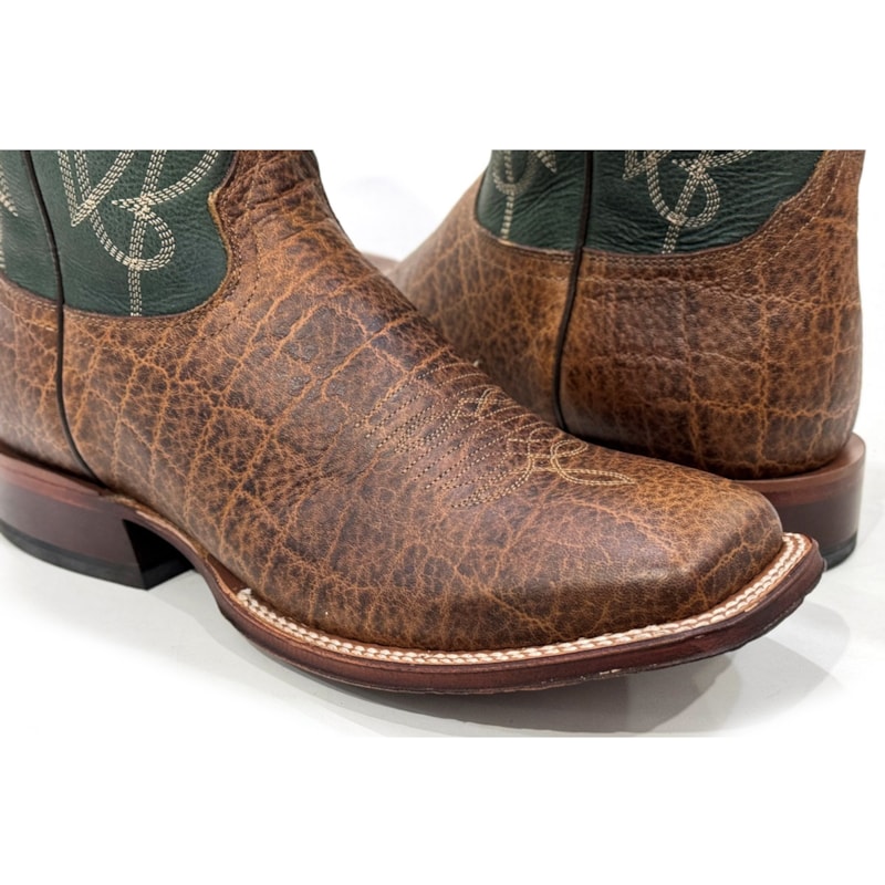 Bota Tony Lama Importada Print Elefante Castanho/Verde Militar TL3017 ...