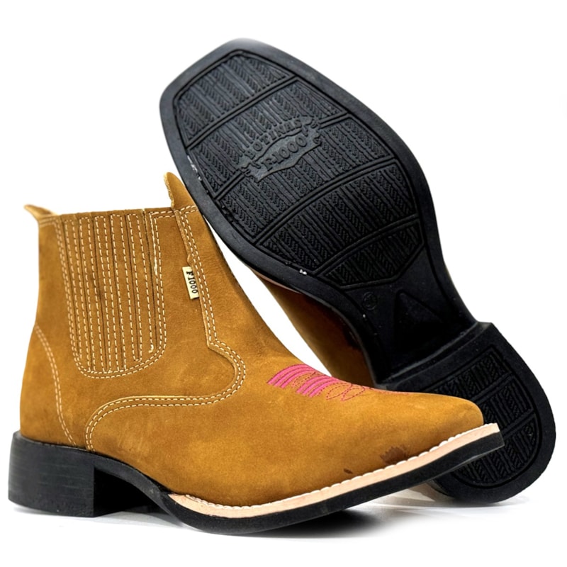 Botina F1000 Nobuck Castor/Rosa 096 - Crisecia