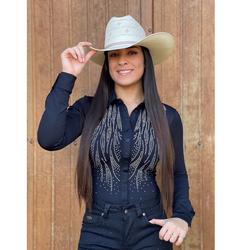 Camisa Body West Dust Proteção UV 50 Preto BD28298 - Crisecia