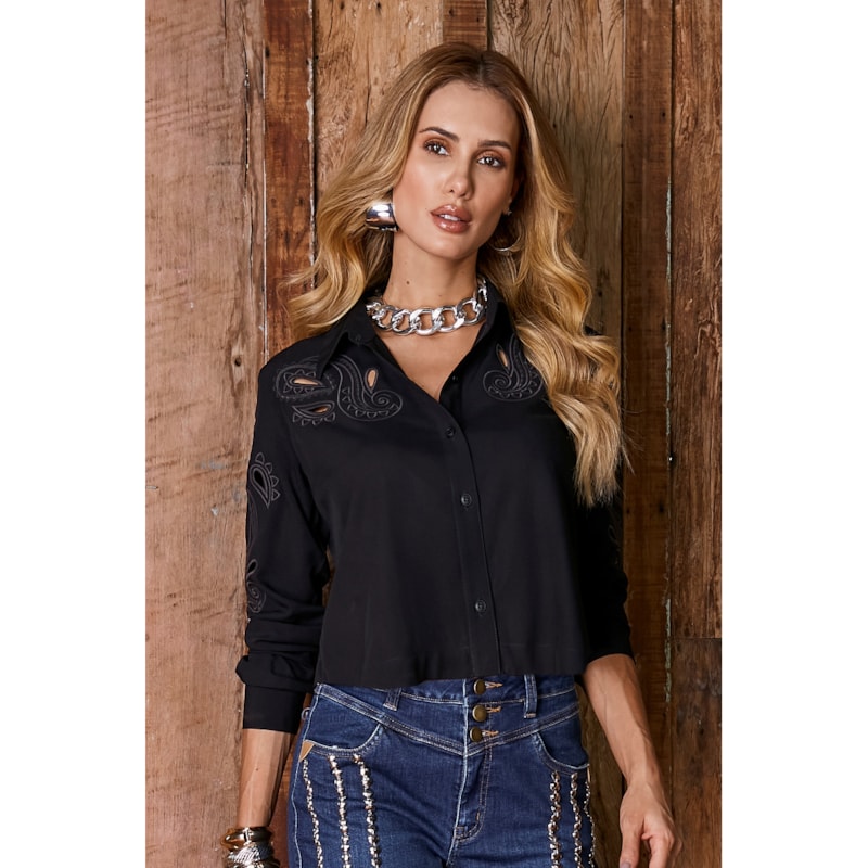 Camisete Cropped Moon Horse Richelieu 0101223 - Crisecia